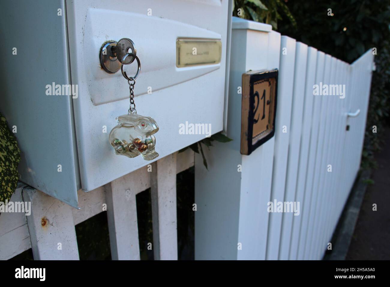 gate and letter box in arcachon in france Stock Photo - Alamy