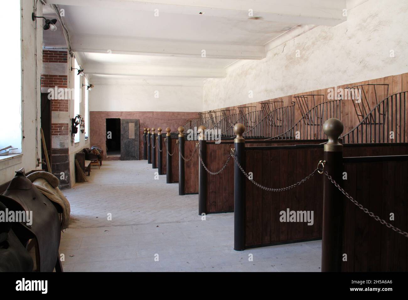 stables of a castle in bourgogne in france Stock Photo - Alamy