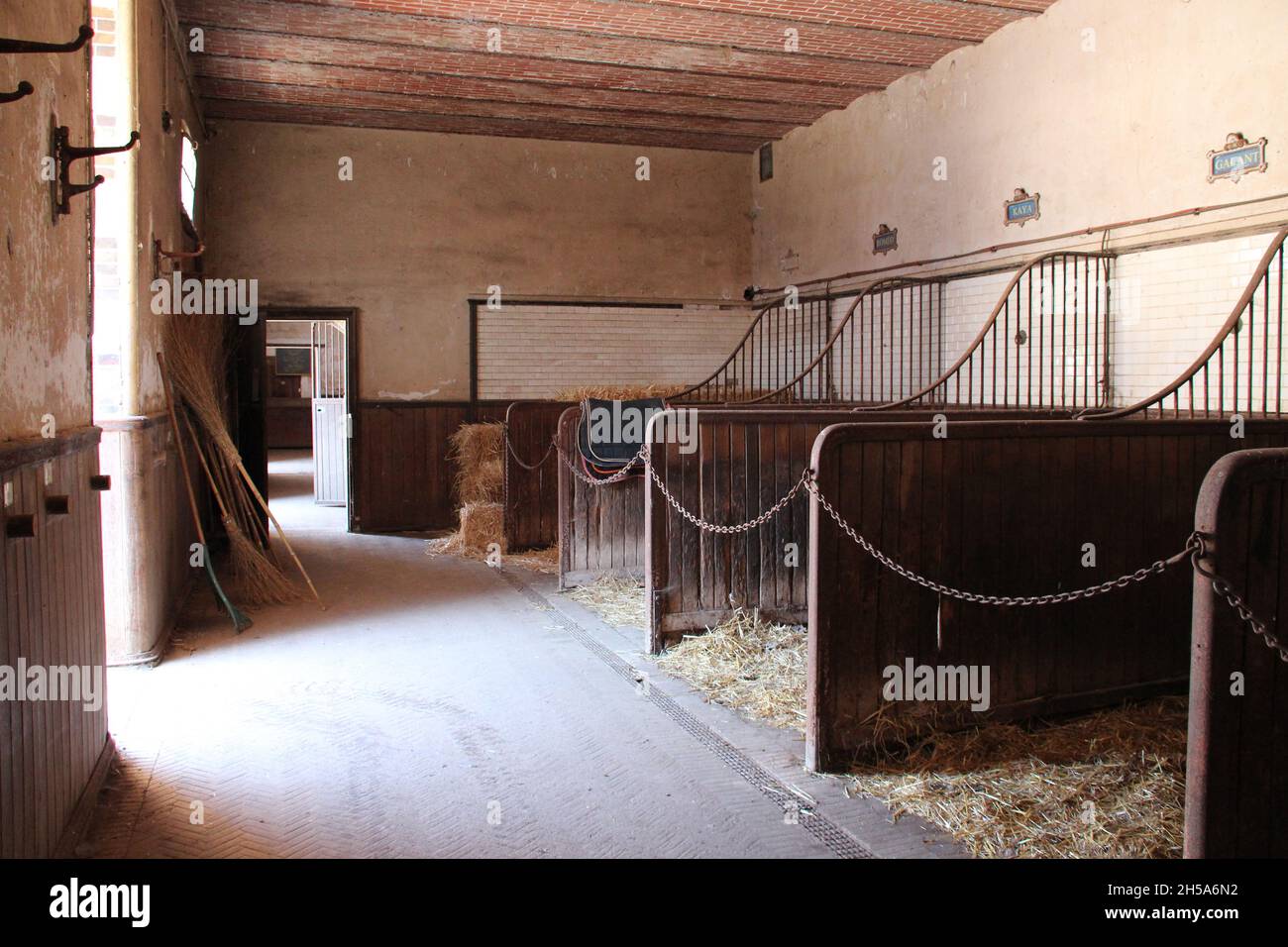 stables of a castle in bourgogne in france Stock Photo - Alamy