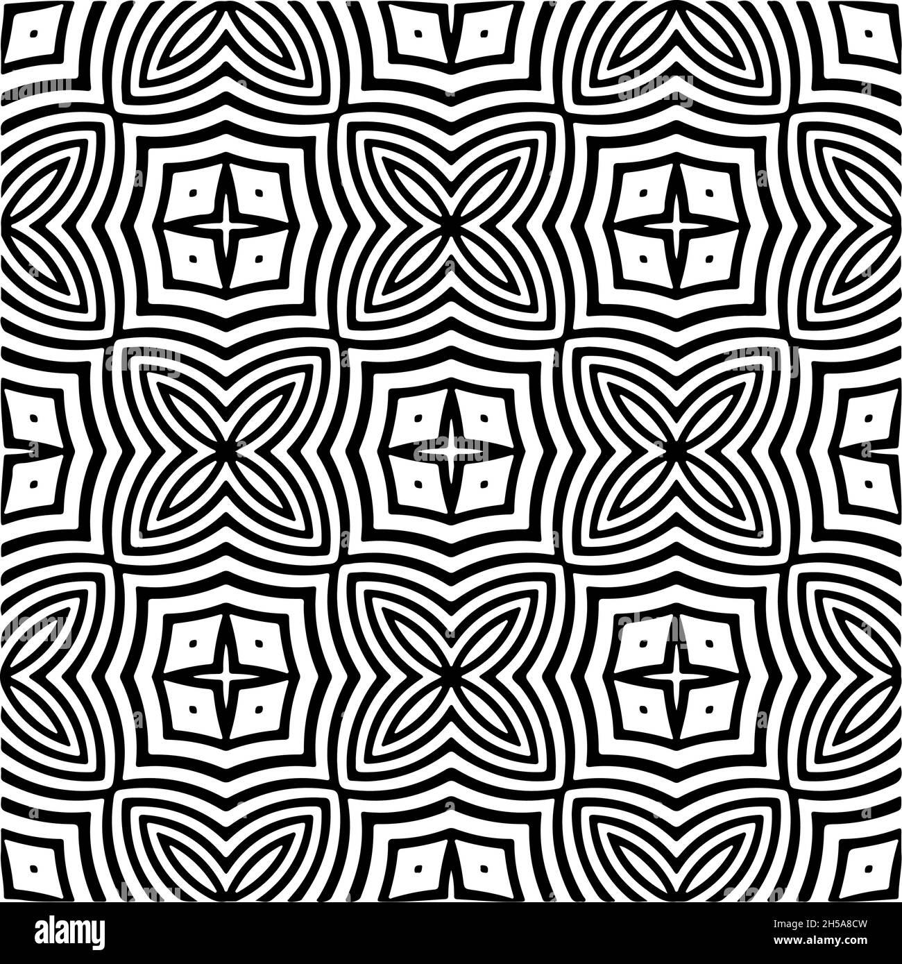 Vector Geometric Seamless Patternmodern Geometric Background With Abstract Shapesmonochromatic