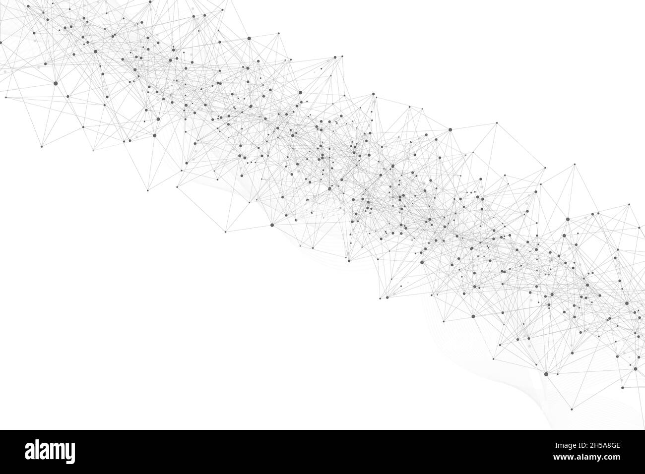 Abstract plexus background with connected lines and dots. Wave flow. Plexus geometric effect Big ...