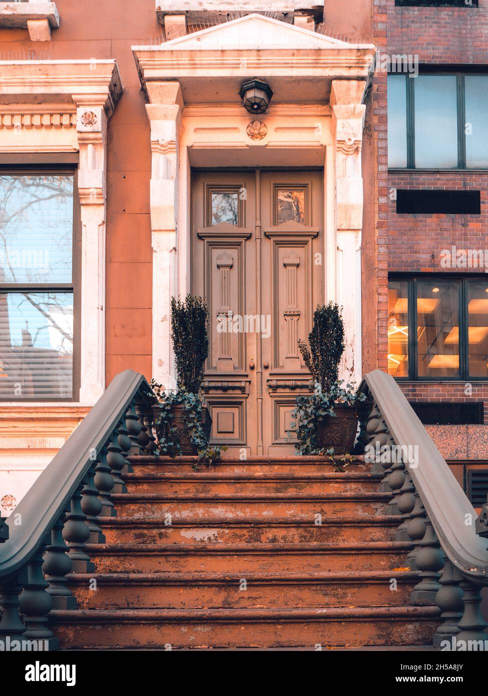 Nice entrance to a brownstone Stock Photo - Alamy