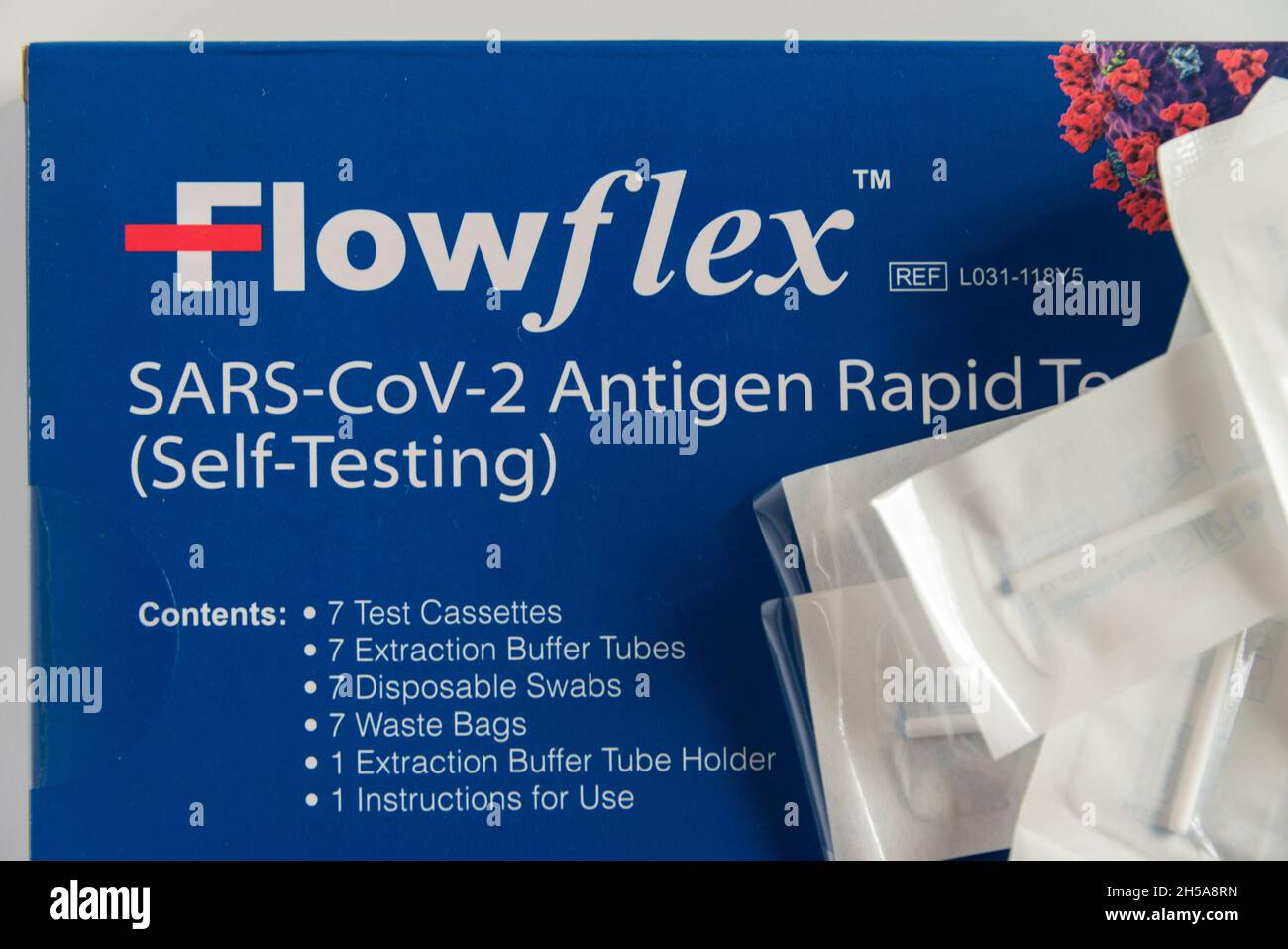A Flowflex Covid-19 self testing kit Stock Photo - Alamy