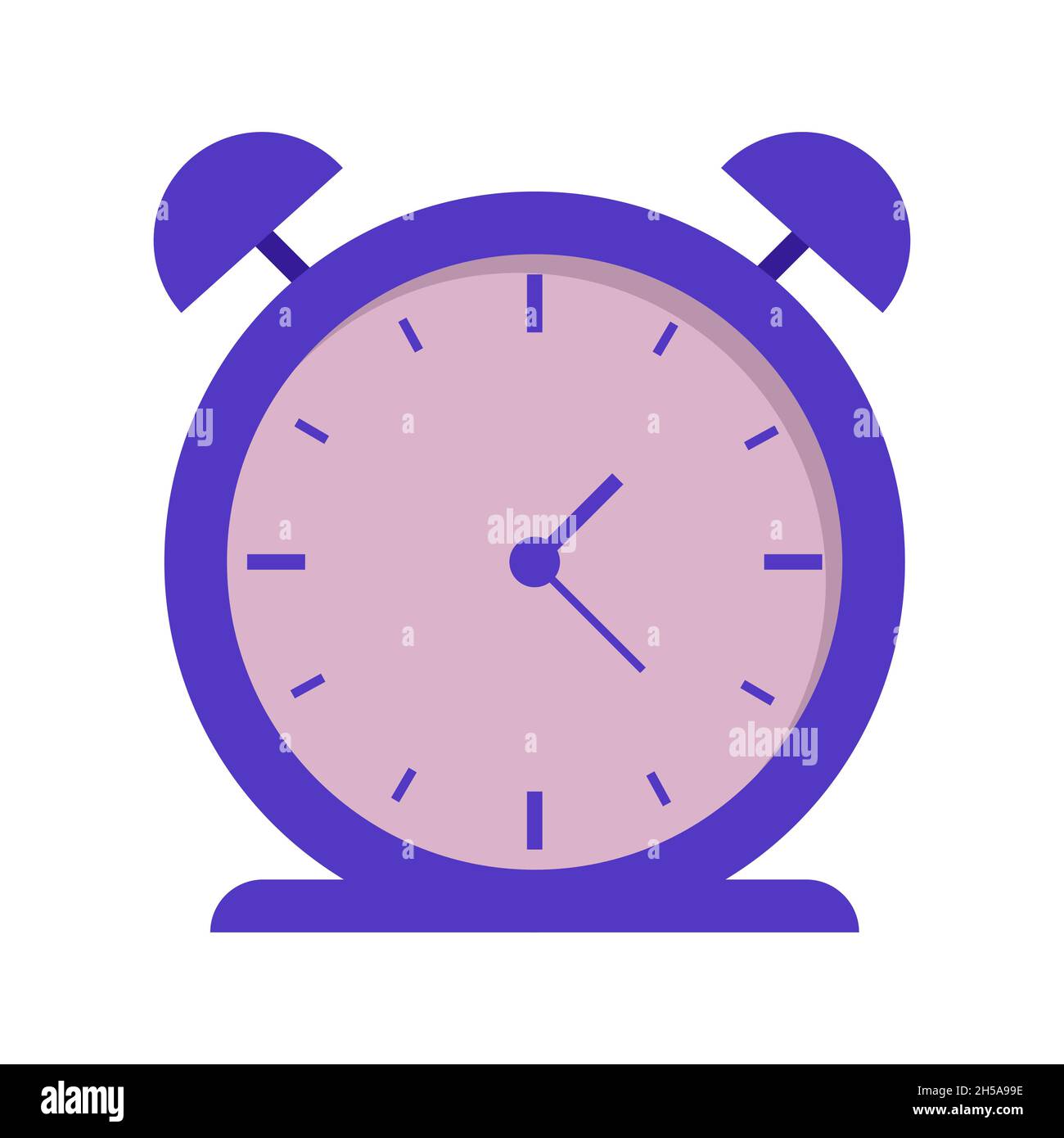 Violet alarm clock. Timepiece in flat style Stock Vector Image & Art ...