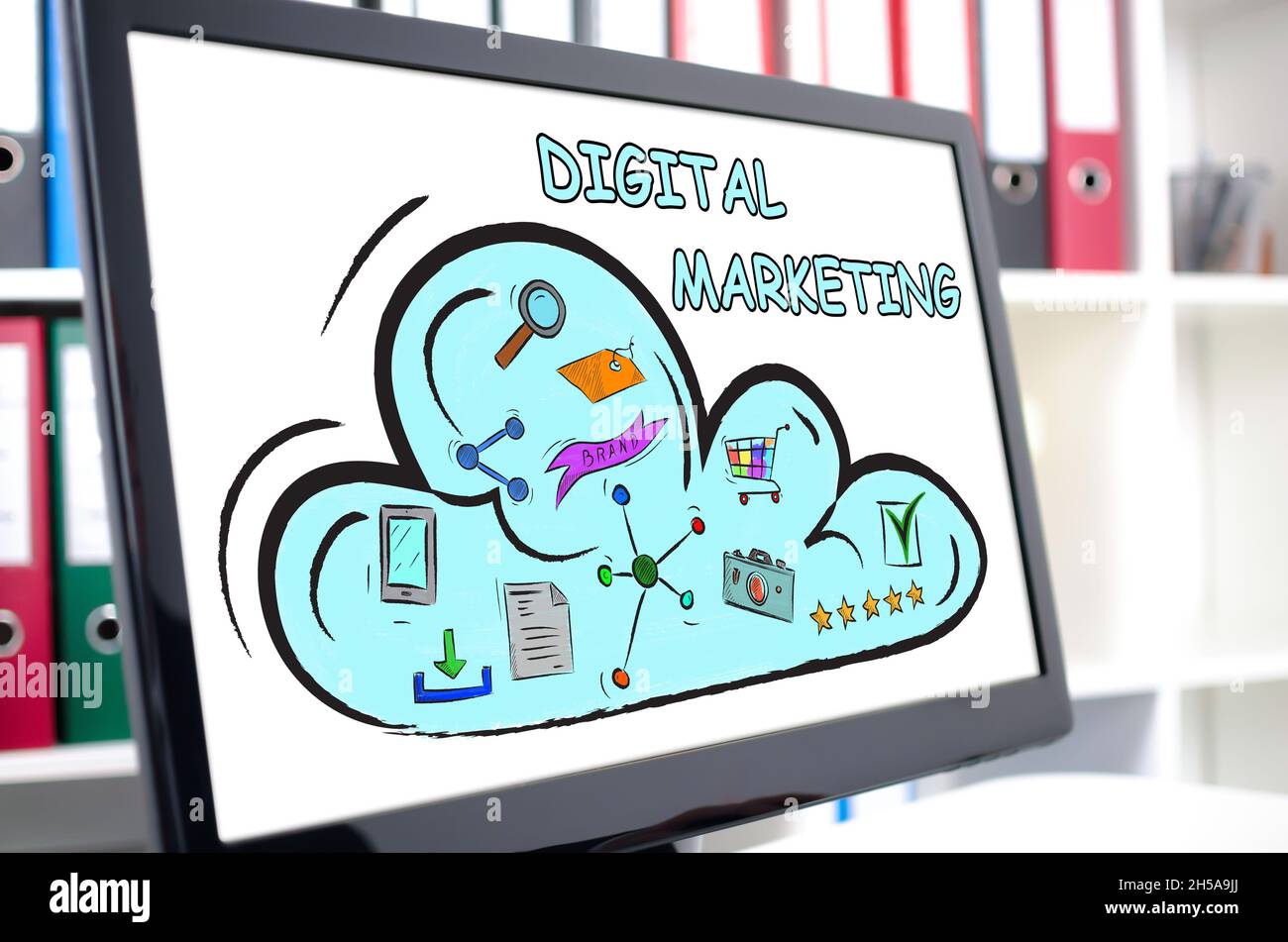 Digital marketing concept shown on a computer screen Stock Photo - Alamy