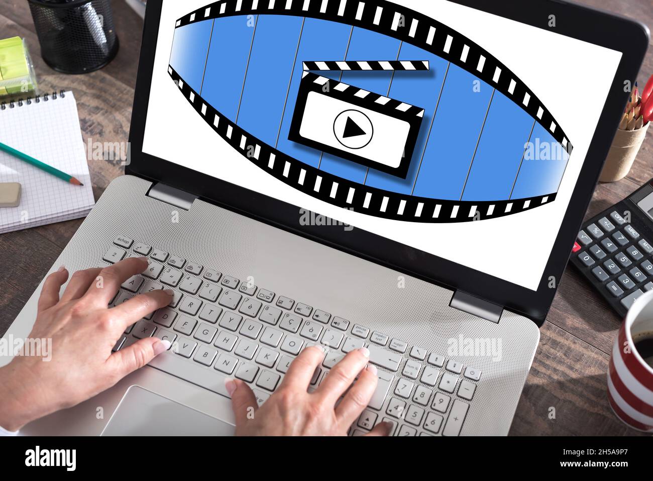 Cinema concept shown on a laptop screen Stock Photo - Alamy