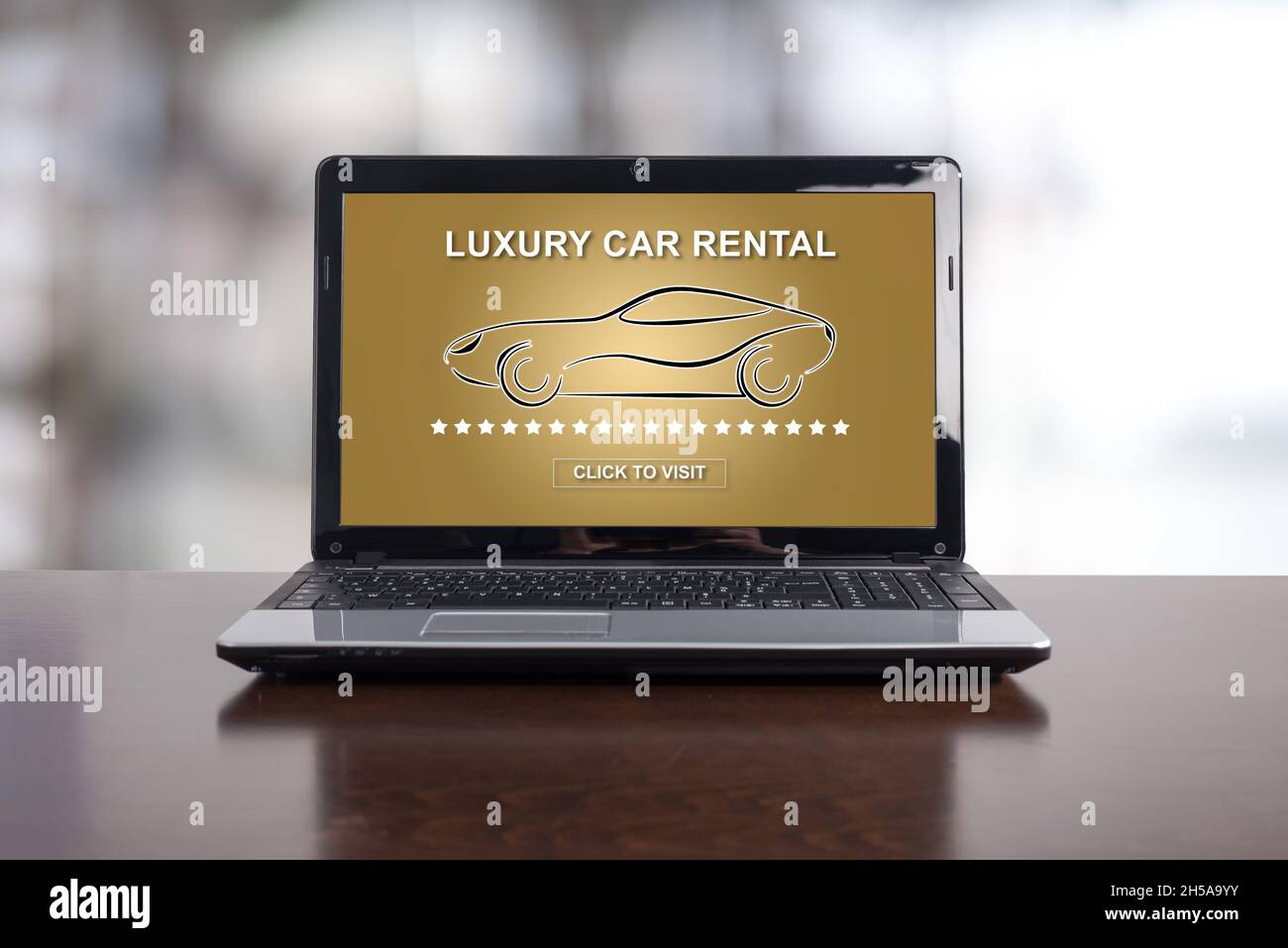 Luxury car rental concept on a laptop screen Stock Photo - Alamy