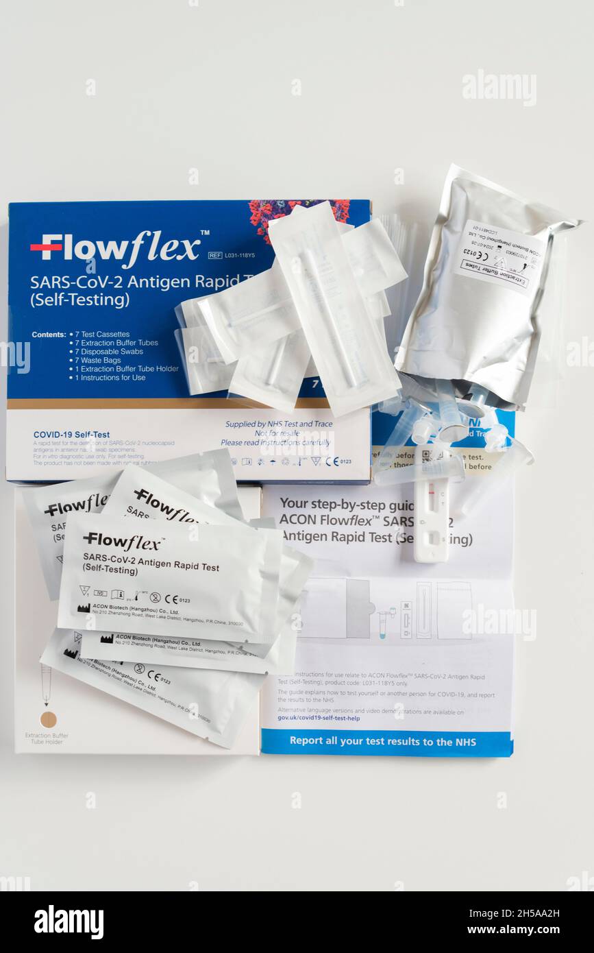 A Flowflex Covid-19 self testing kit Stock Photo - Alamy