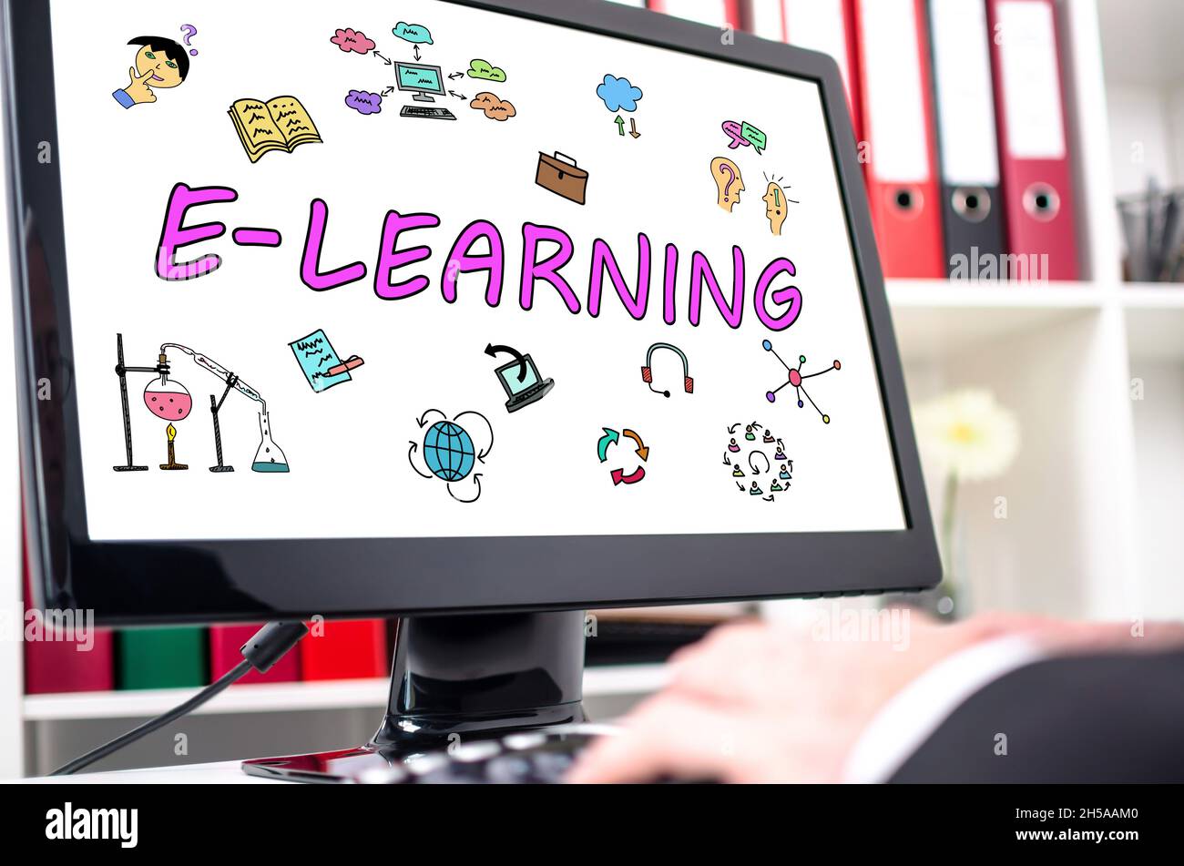 E-learning concept shown on a computer screen Stock Photo - Alamy