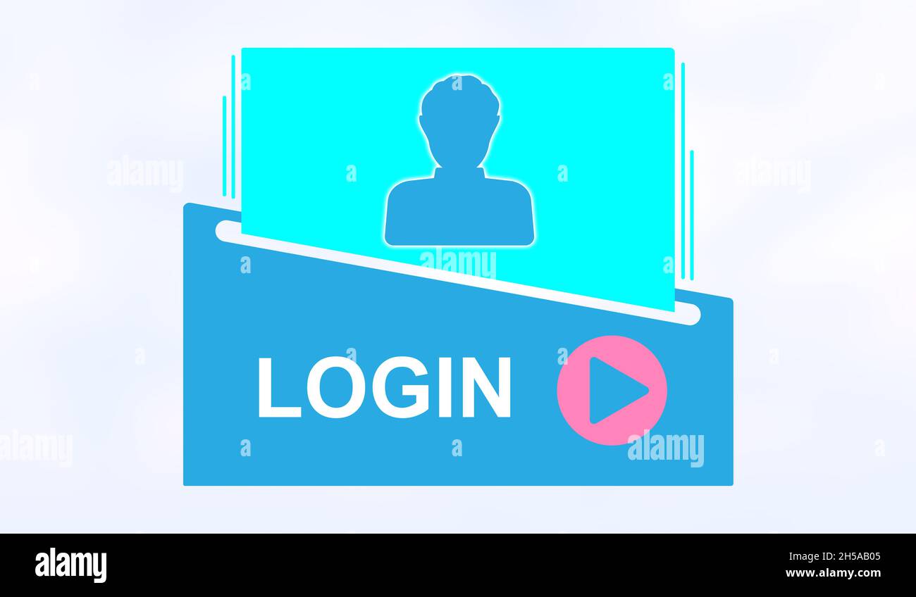 Illustration of a login concept Stock Photo - Alamy