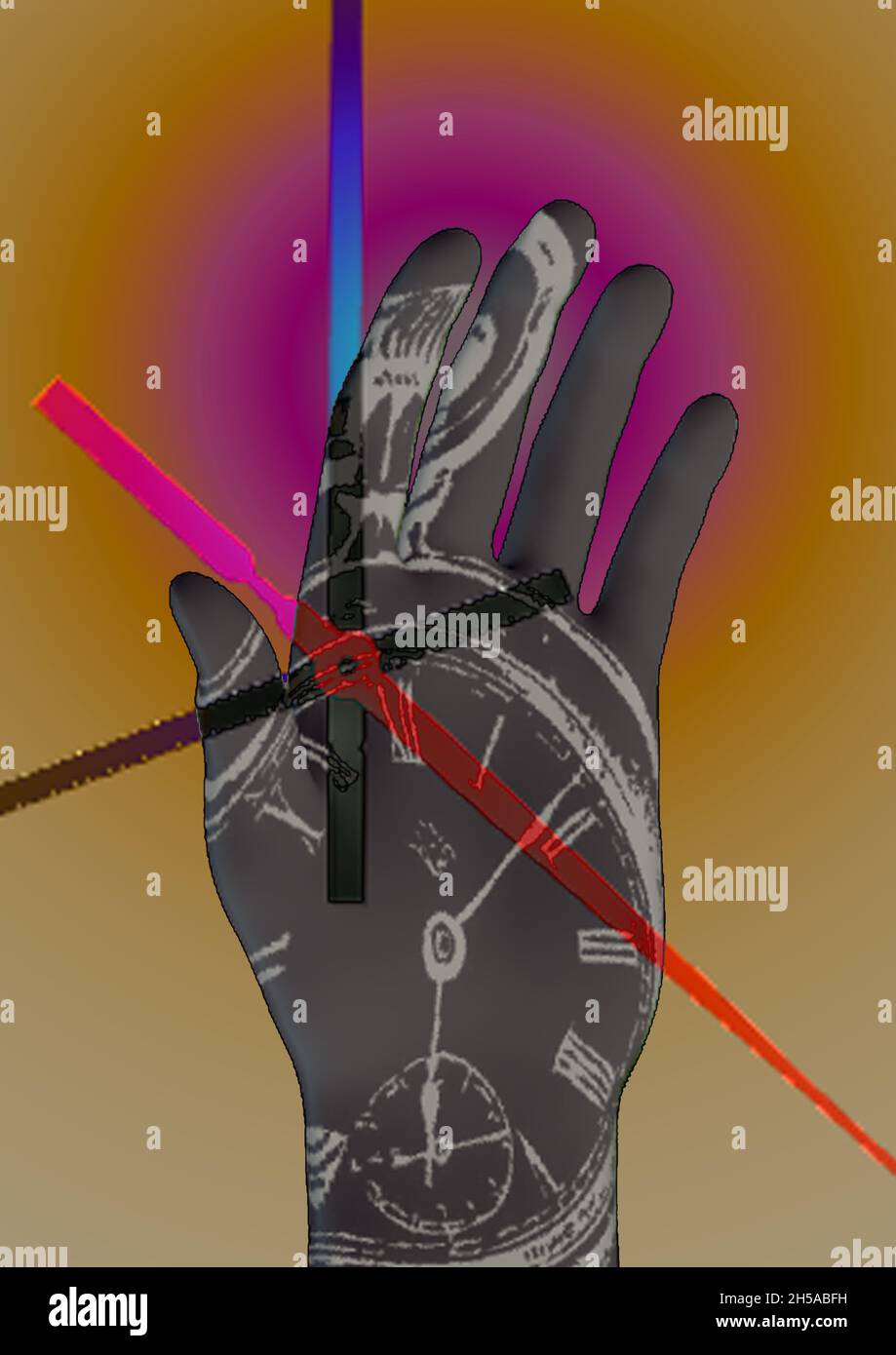 Hand and clock. Time concept Stock Photo - Alamy