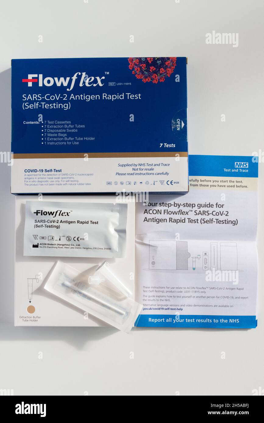 A Flowflex Covid-19 self testing kit Stock Photo - Alamy
