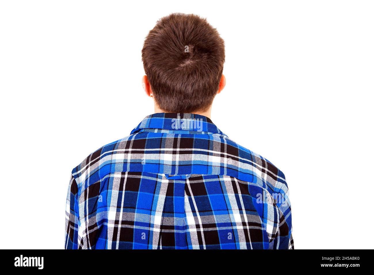 Young Man Rear View on the White Background Stock Photo - Alamy