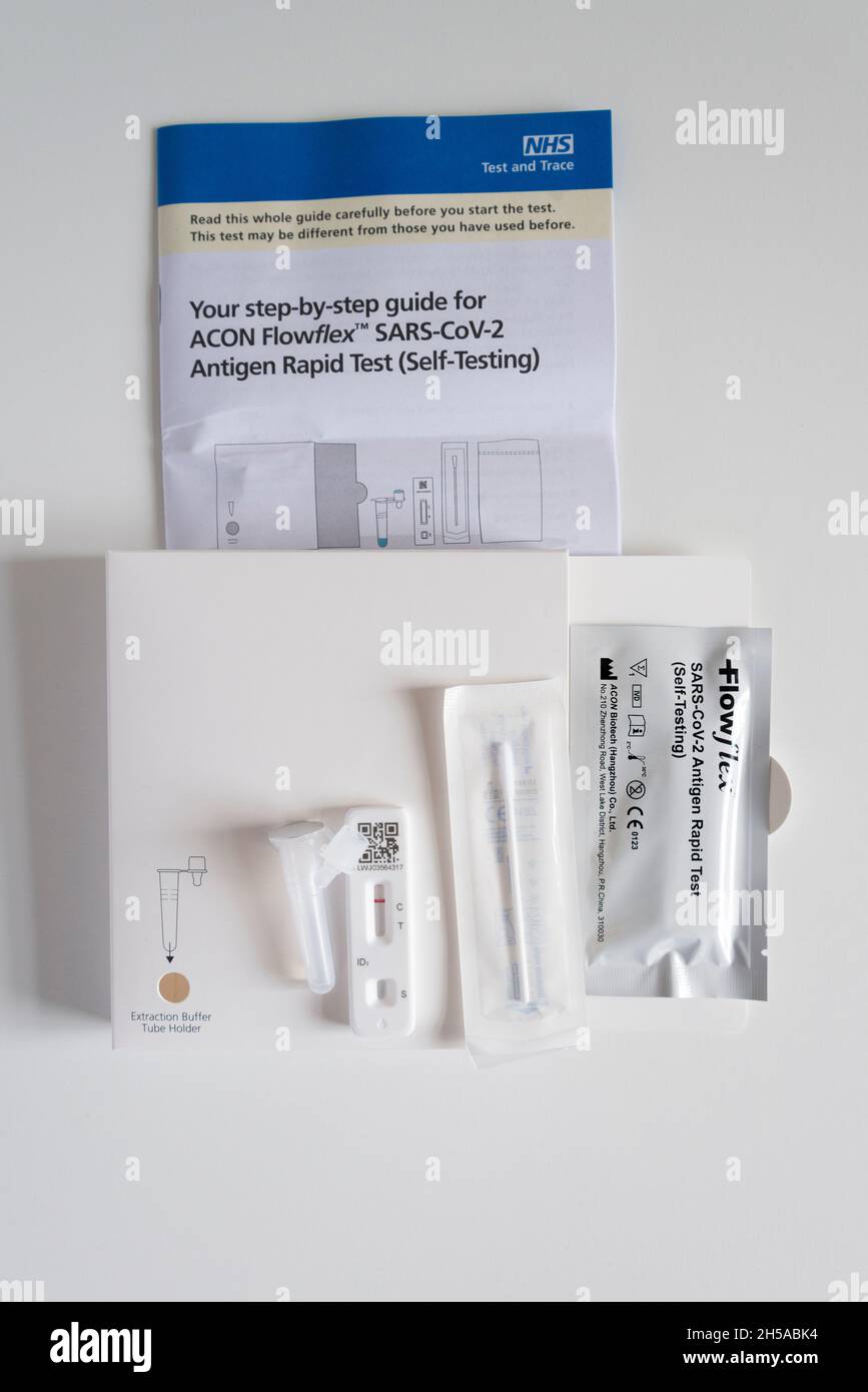 A Flowflex Covid-19 self testing kit Stock Photo - Alamy