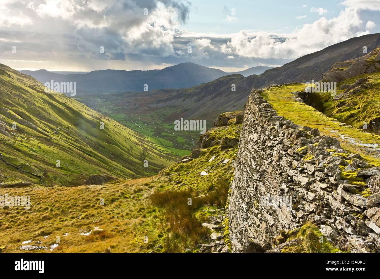 The remains of the Croesor Slate workings, railway and accommodation in ...