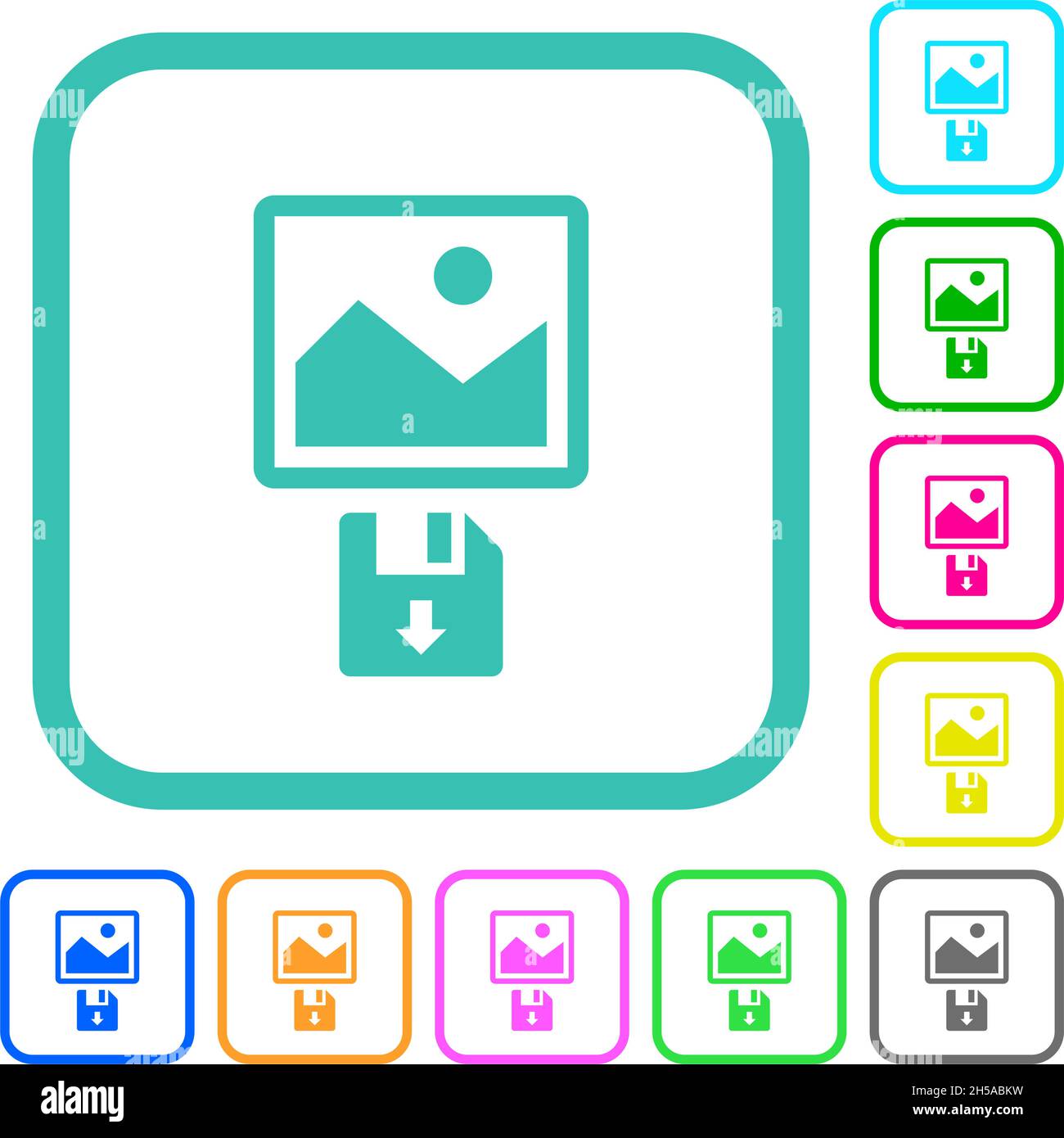 Save image to floppy disk vivid colored flat icons in curved borders on ...