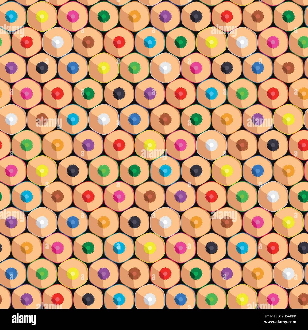 Seamless pattern with color pencils. Vector colored background Stock ...