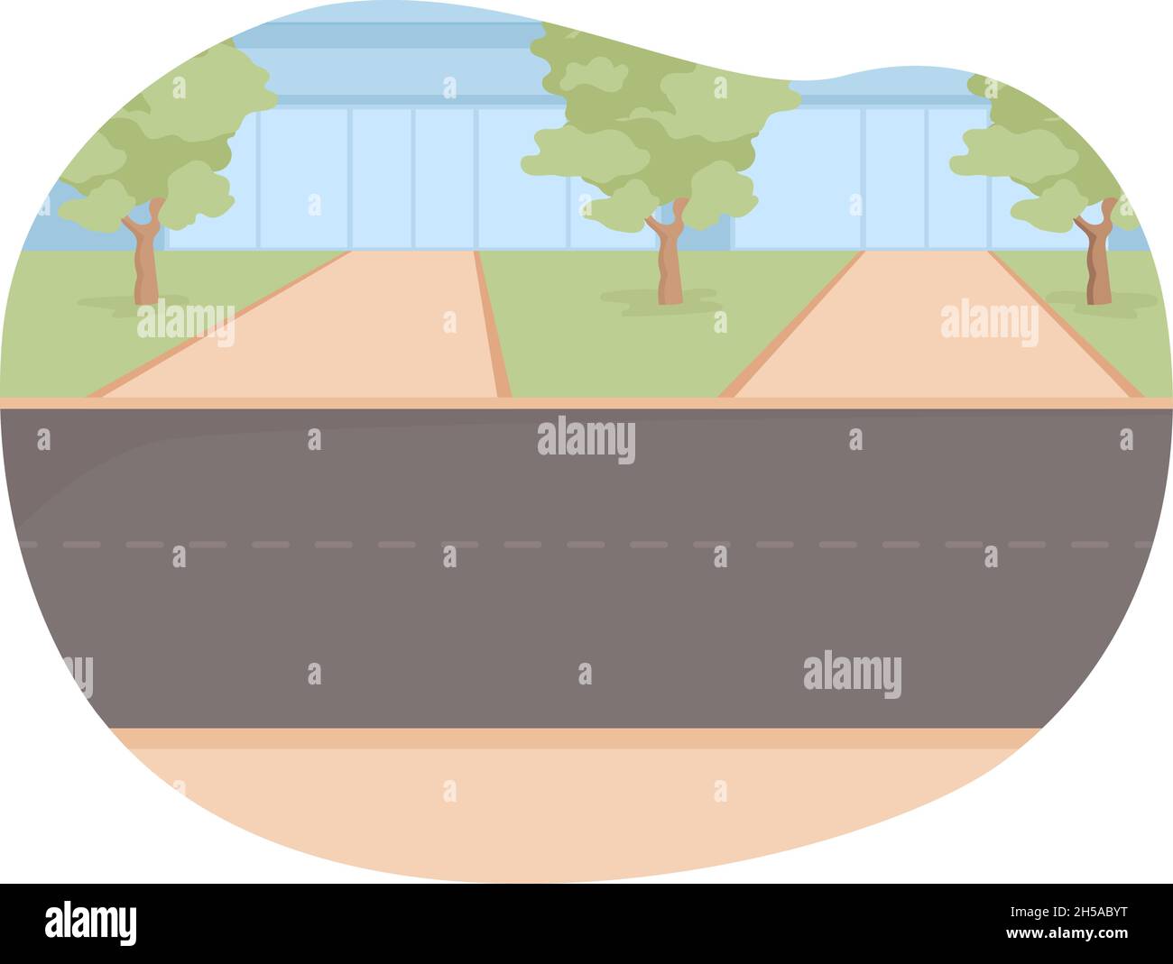 Urban road infrastructure 2D vector isolated illustration Stock Vector ...