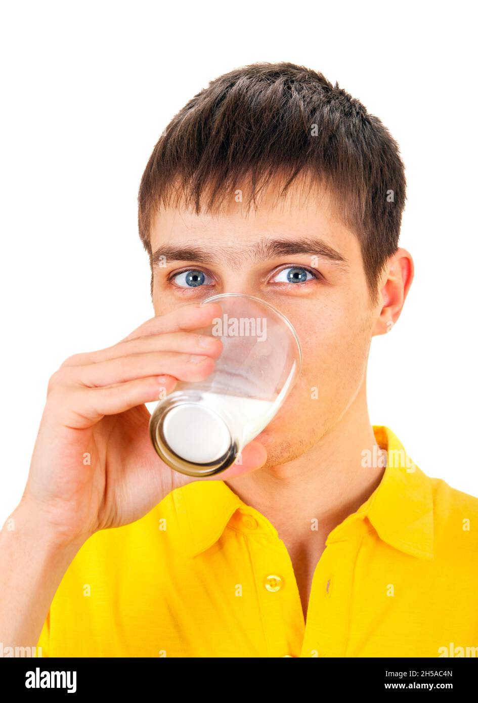 Drink glass happy healthy man milk hi-res stock photography and images ...