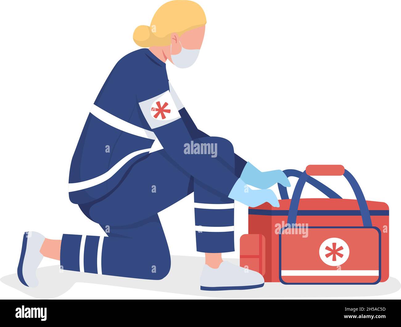 Female paramedic semi flat color vector character Stock Vector Image ...