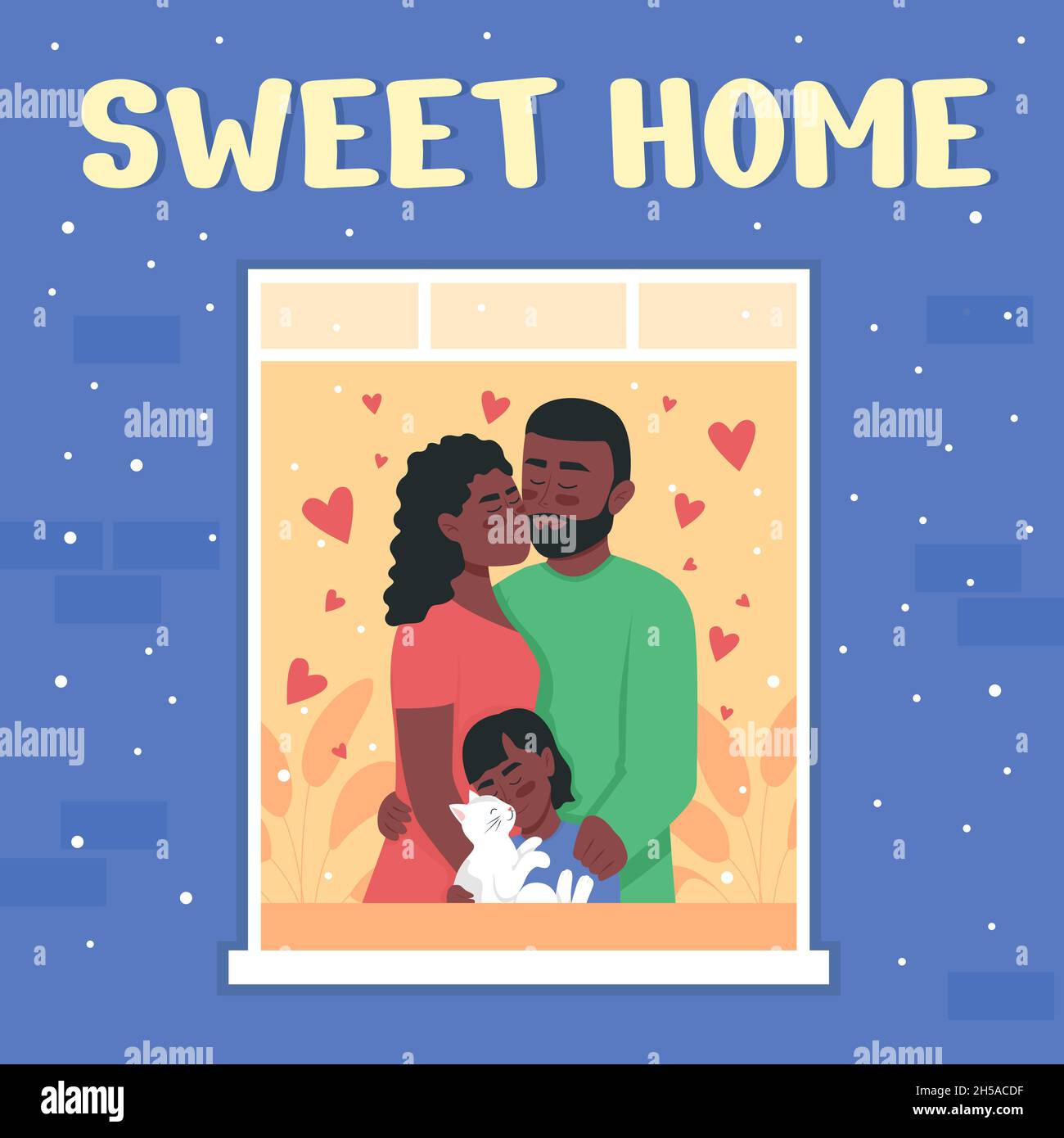 Happy family home loving Stock Vector Images - Alamy