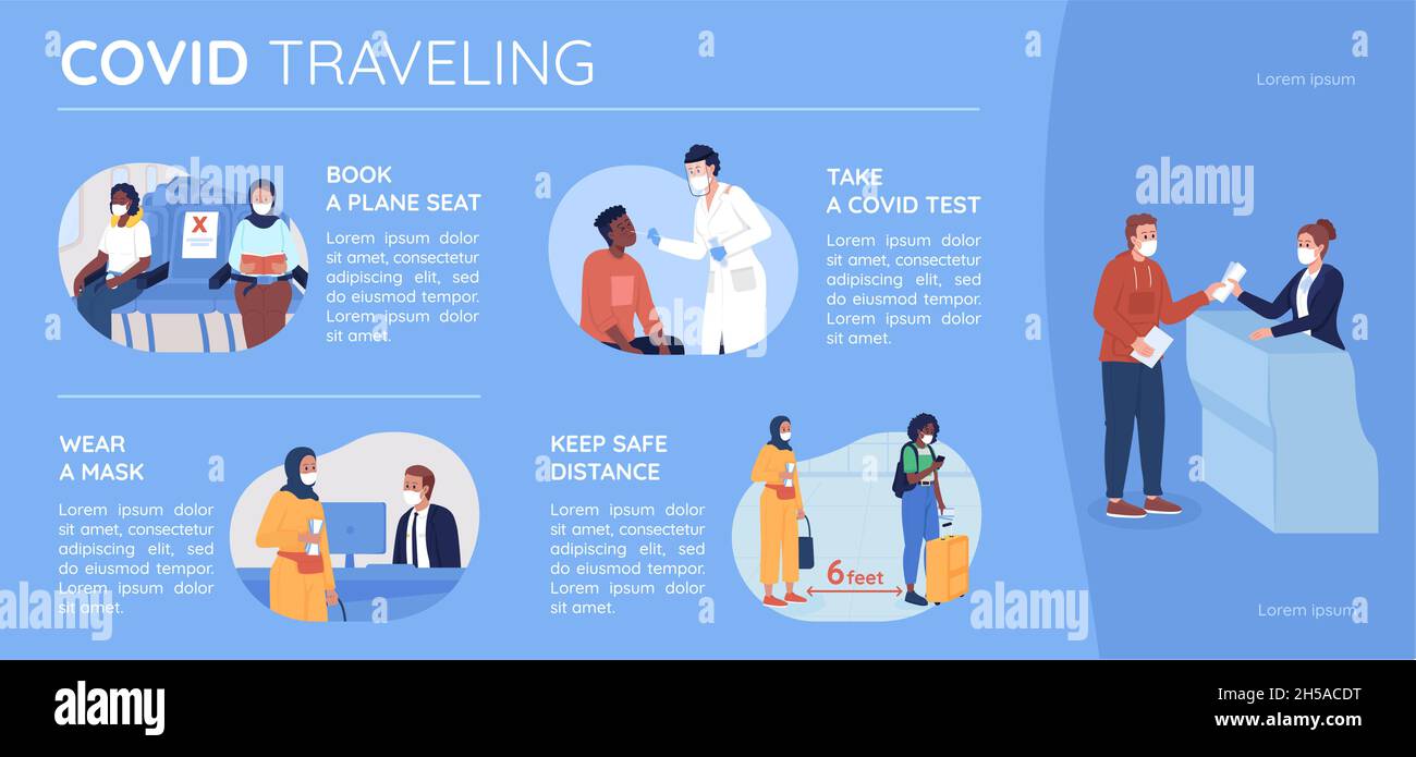 Covid travel flat color vector infographic template Stock Vector Image ...