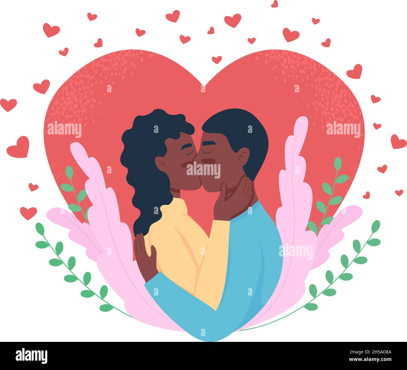 Couple in love 2D vector isolated illustration Stock Vector Image & Art ...