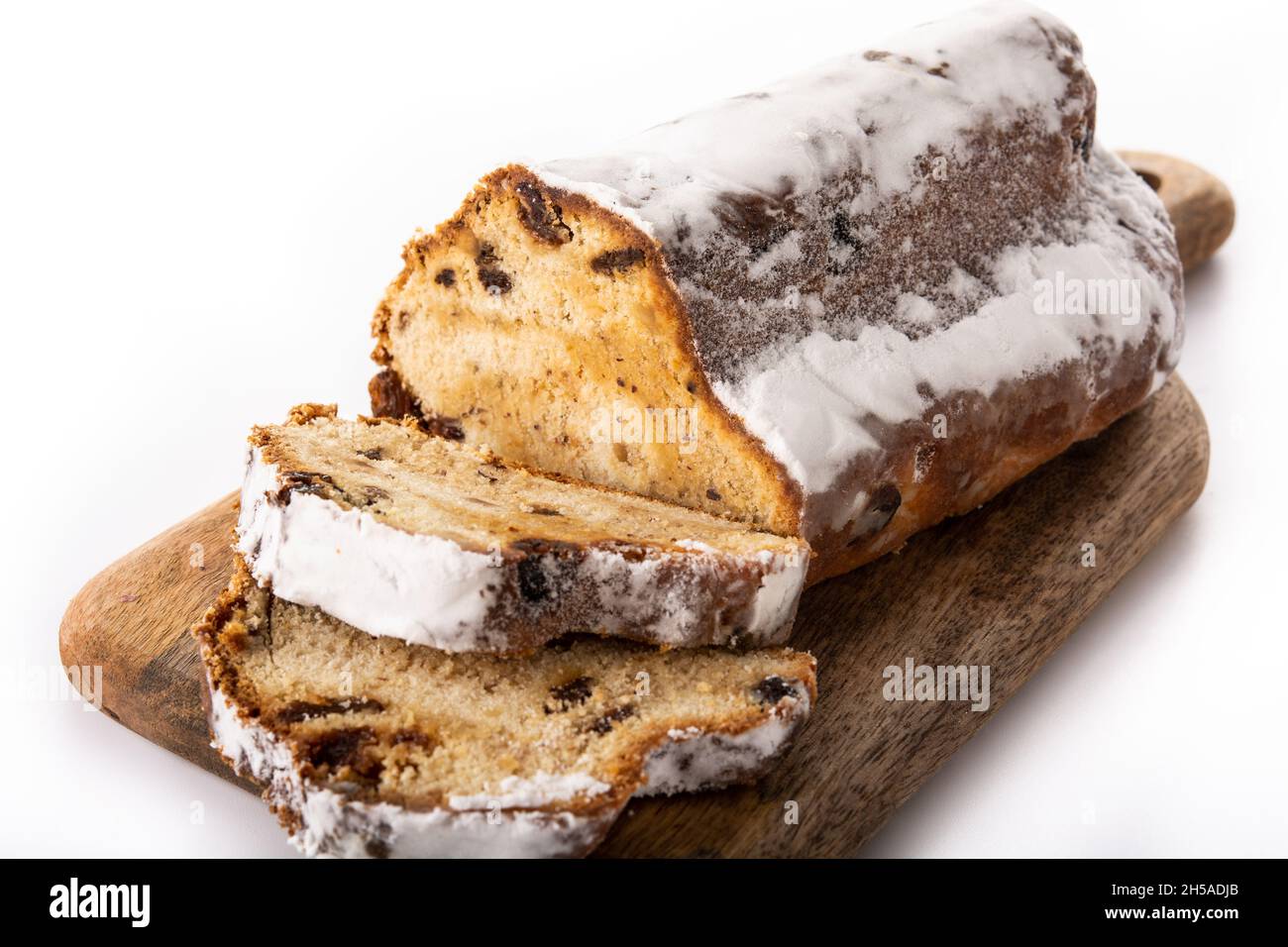 Traditional German Christmas stollen isolated on white background Stock ...