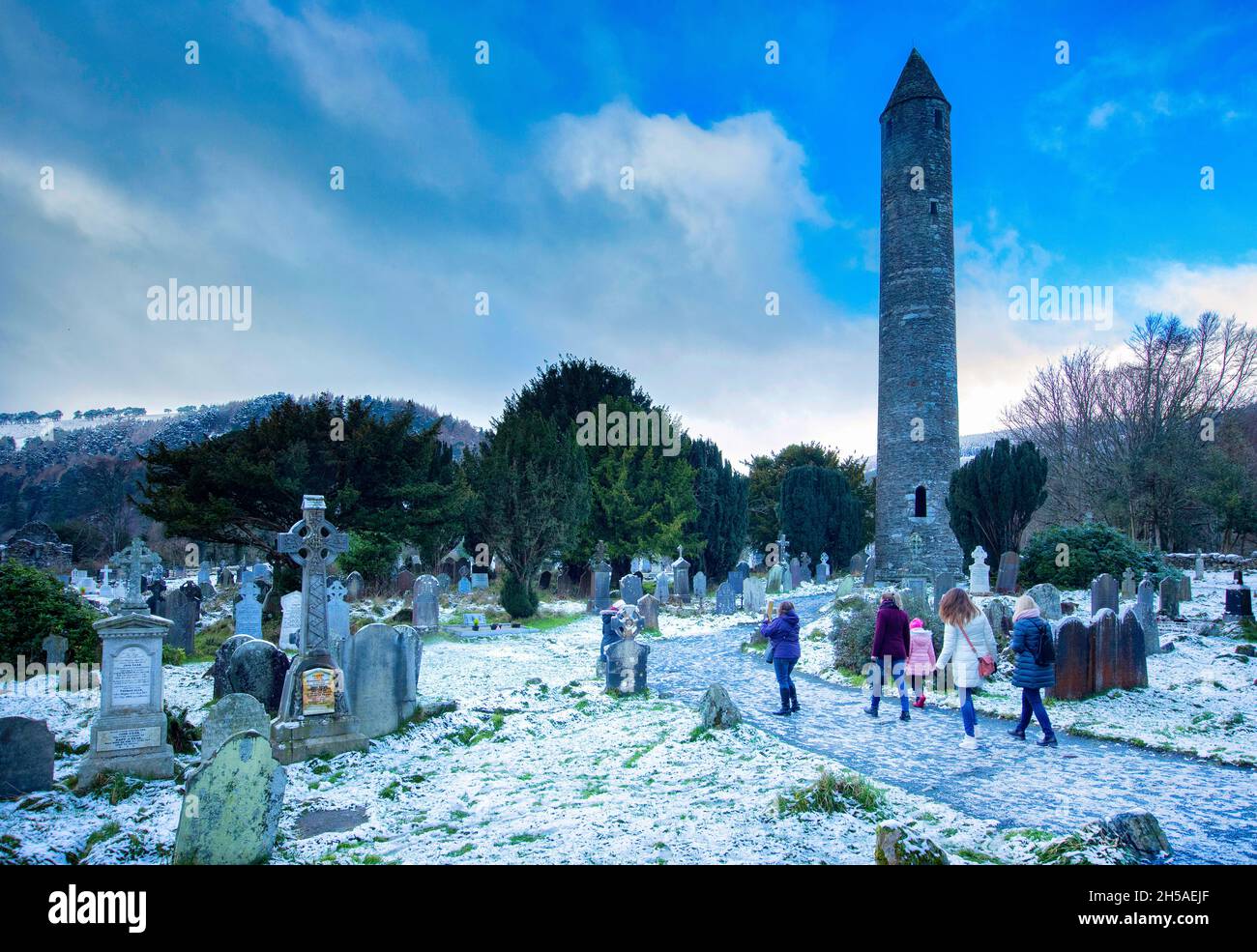 Snow at Glendalough National Park, County Wicklow, Ireland Stock Photo ...