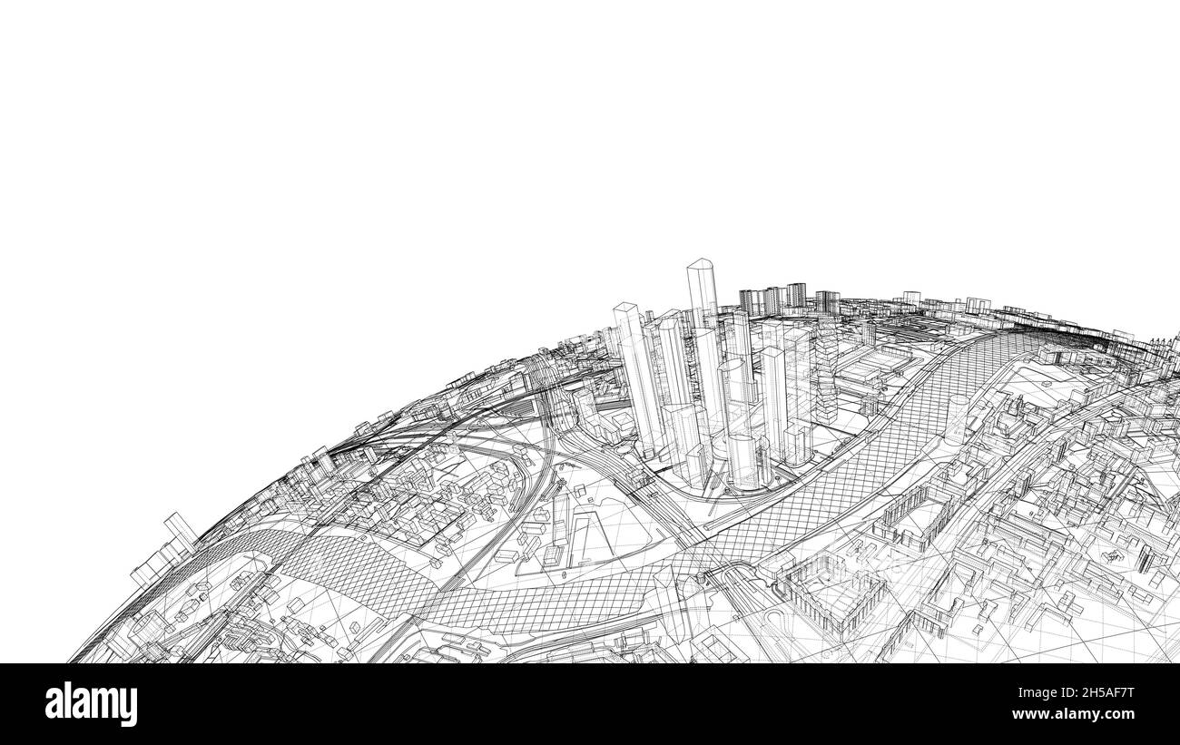 3d city sphere. Vector Stock Vector Image & Art - Alamy