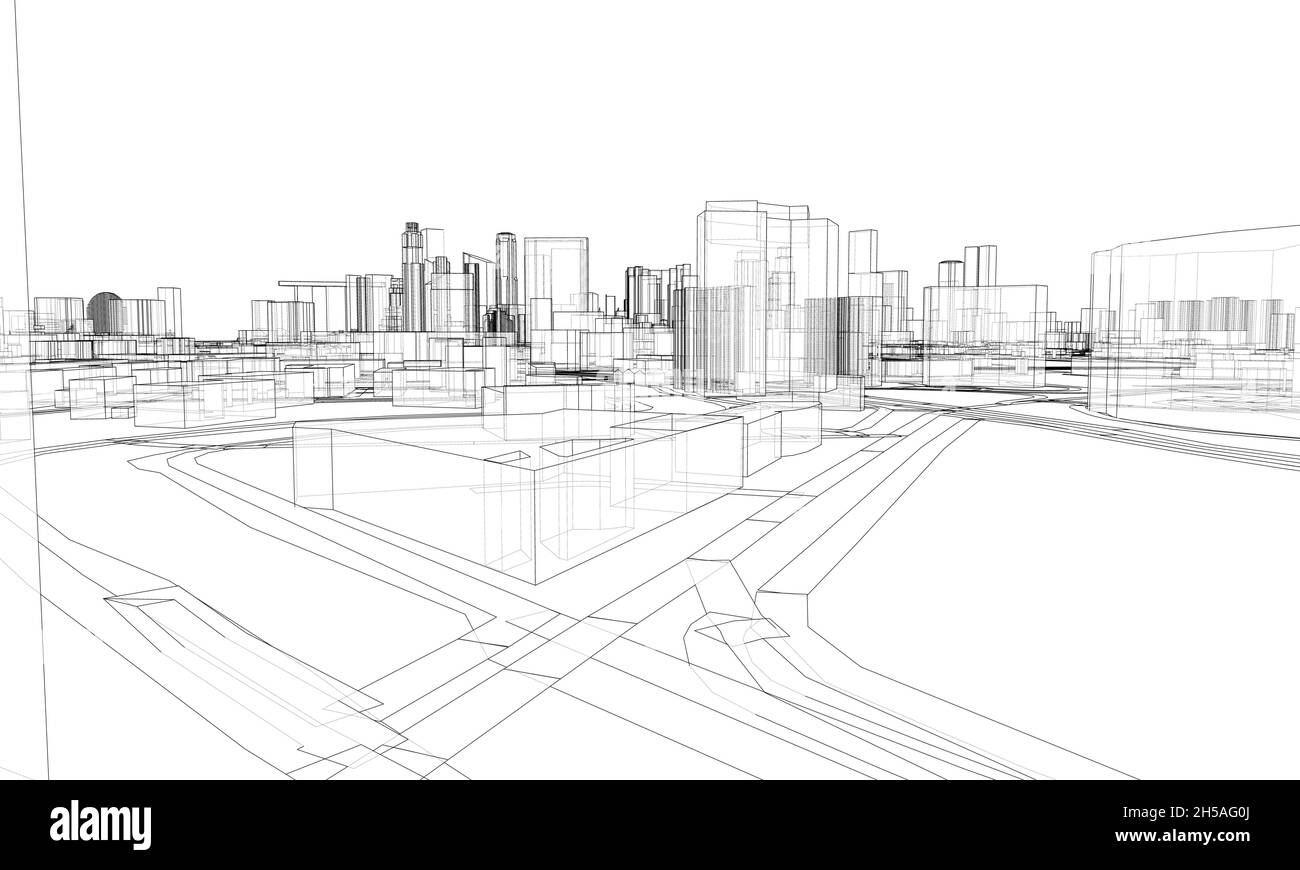 City view. Buildings and streets. Vector Stock Vector Image & Art - Alamy