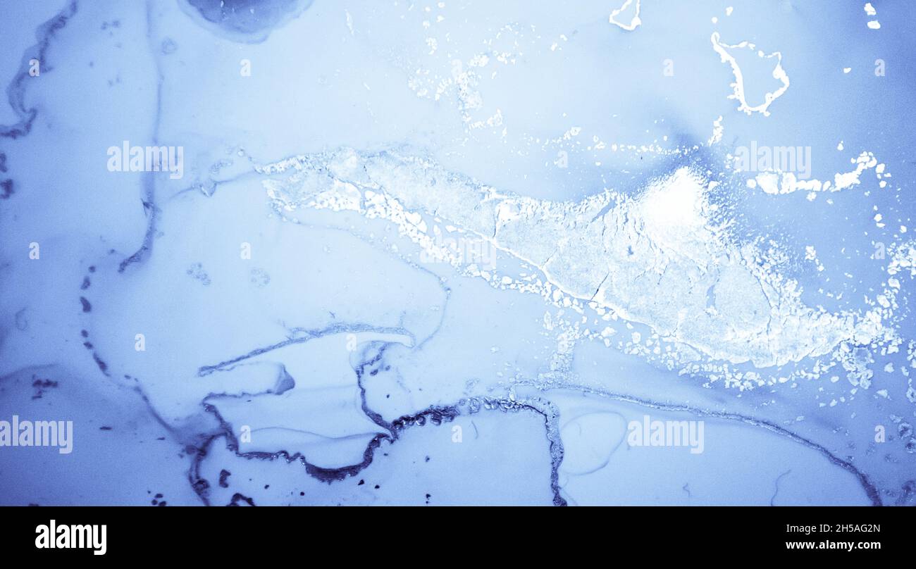 Navy Ink Paint. Art Flow Illustration. Indigo Stock Photo - Alamy