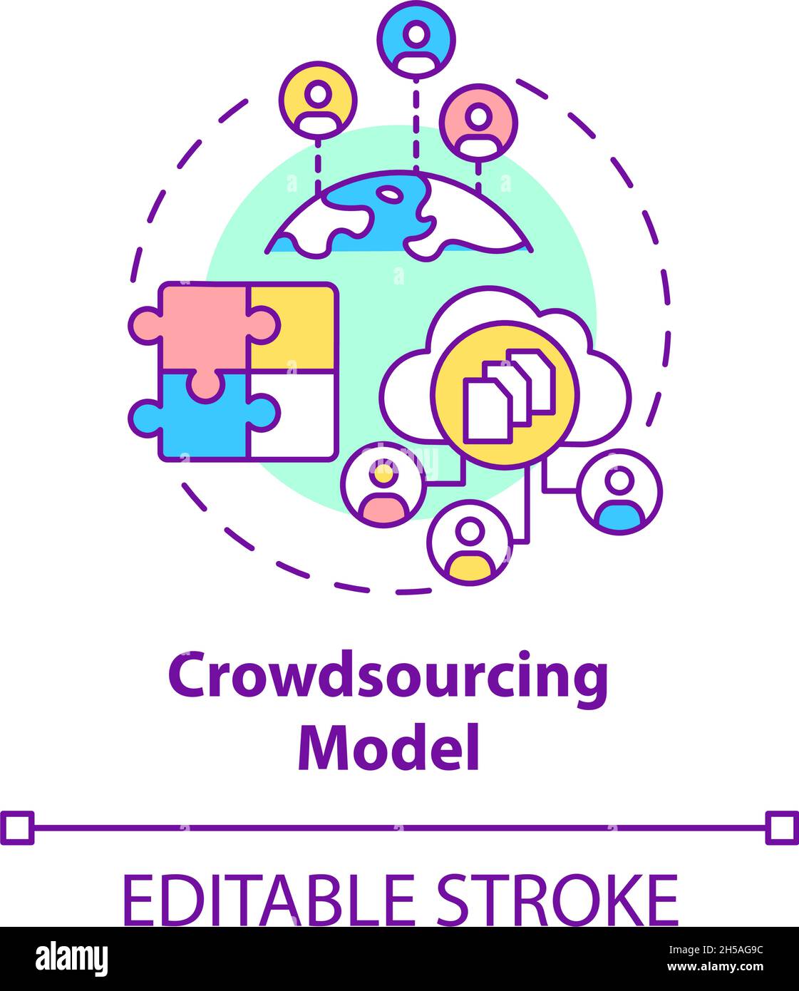 Crowdsourcing model concept icon Stock Vector Image & Art - Alamy