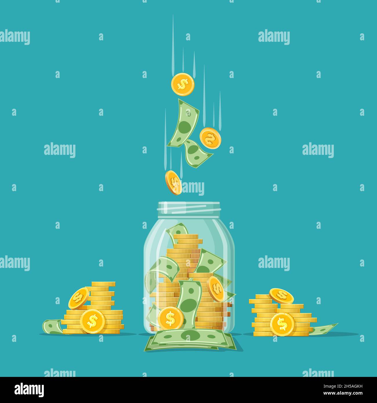 Money coin jar Stock Vector Image & Art - Alamy