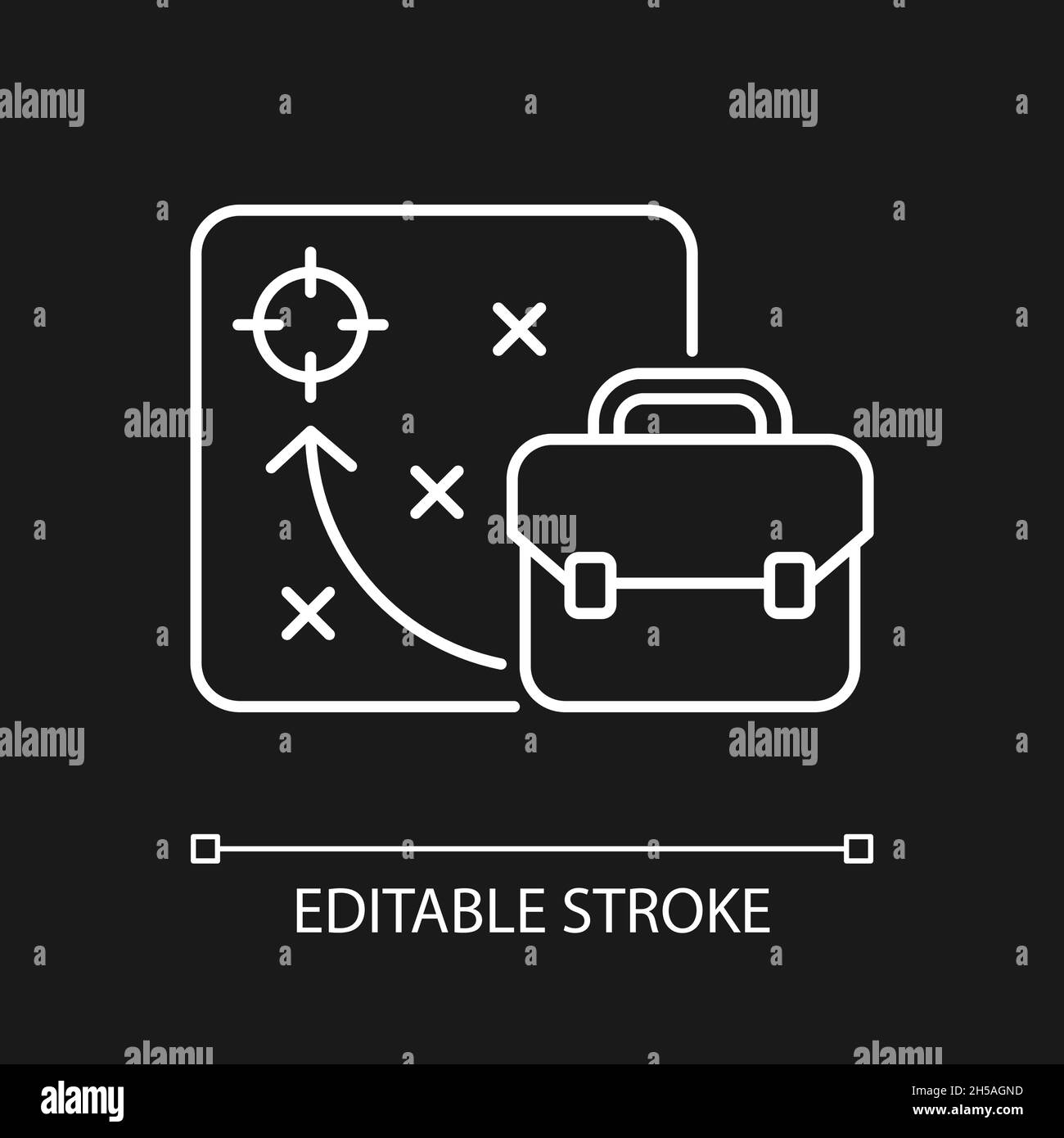 Business planning white linear icon for dark theme Stock Vector Image ...