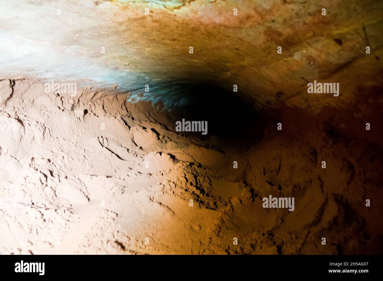 artificial cave under earth journey. wild cave, forgotten passages deep ...