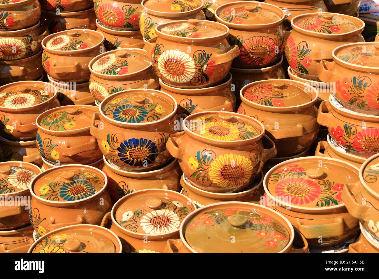 Beautiful colorful traditionally crafted decoration items in a ...