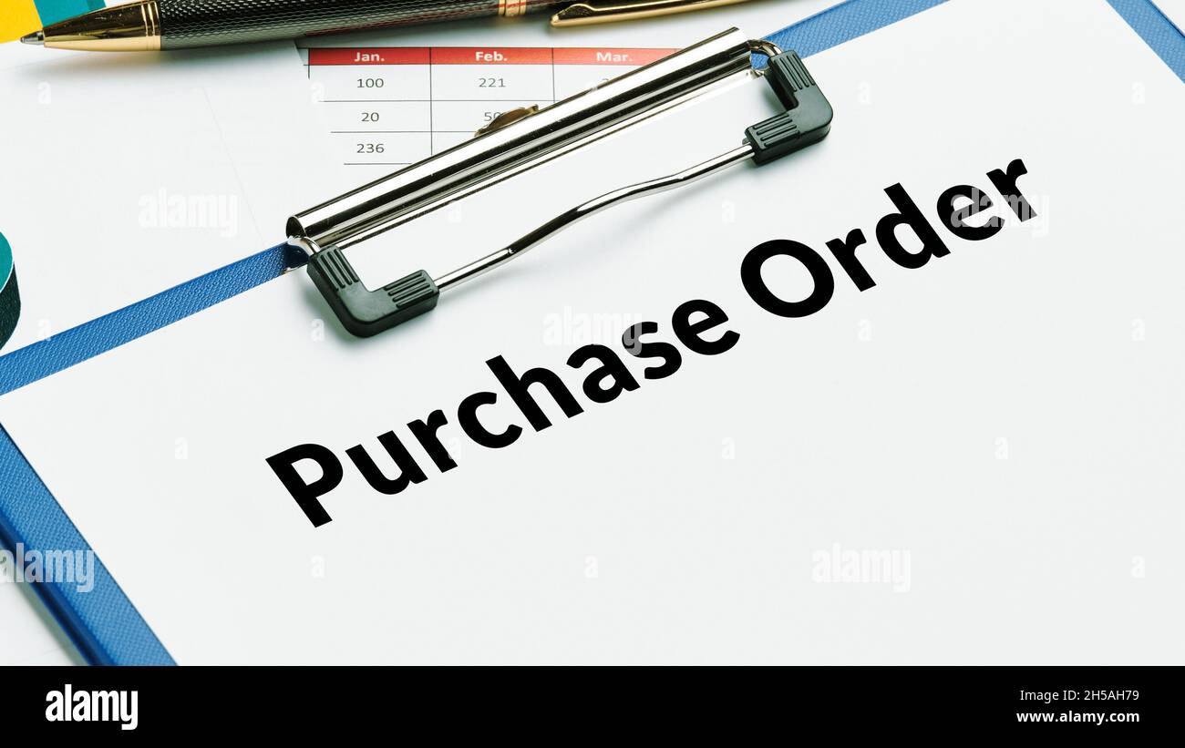 Business acronym PO or Purchase Order. Document with text Stock Photo ...