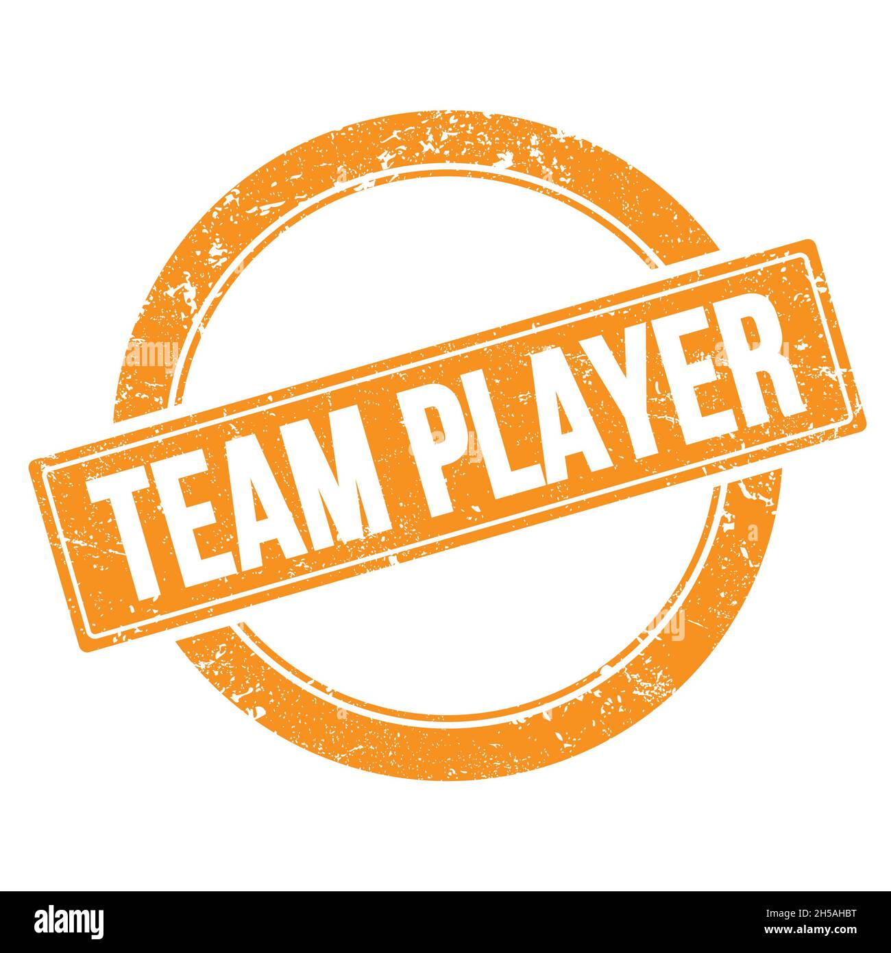 TEAM PLAYER text on orange grungy round vintage stamp Stock Photo - Alamy