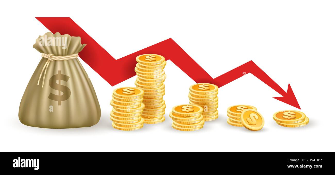Income fall graph downward Stock Vector Image & Art - Alamy