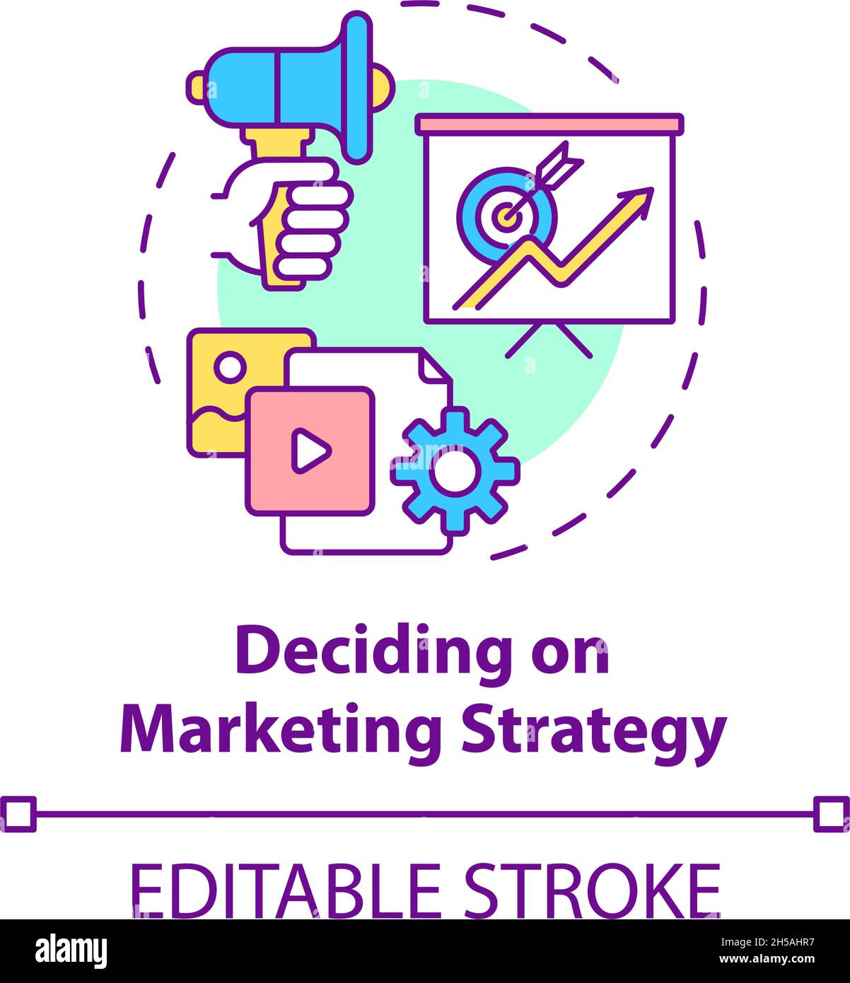 Deciding on marketing strategy concept icon Stock Vector Image & Art ...