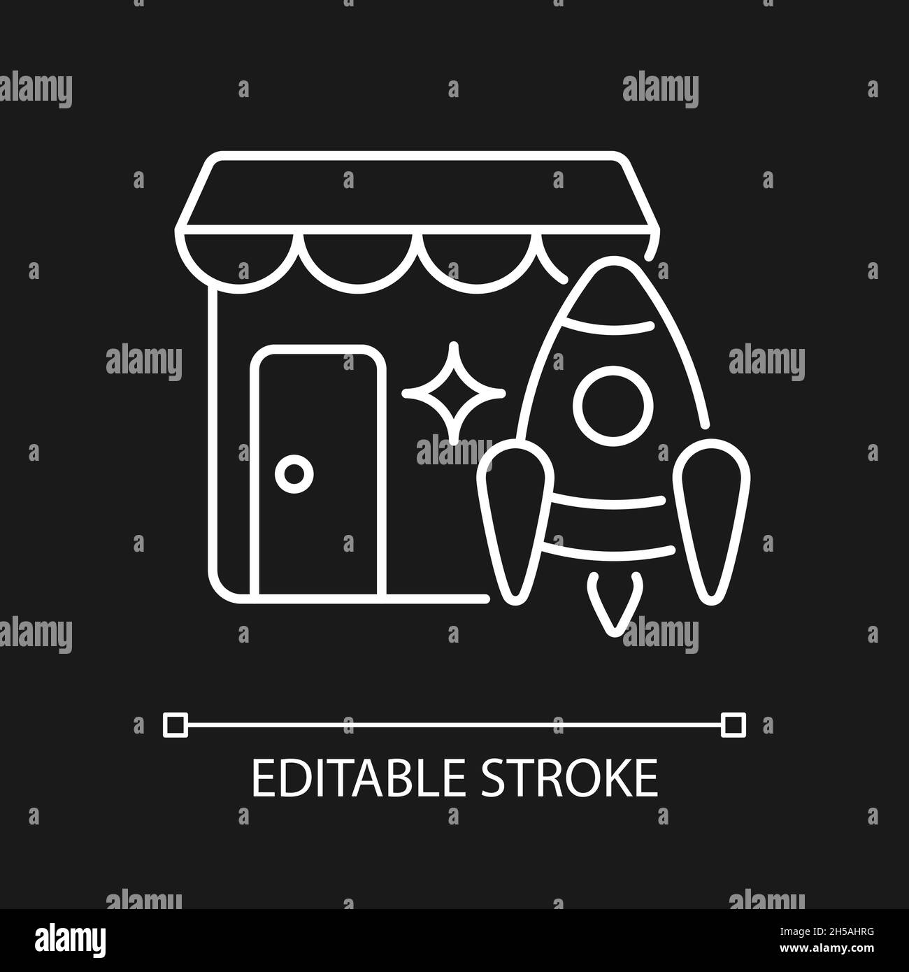 Small business fast launch white linear icon for dark theme Stock ...