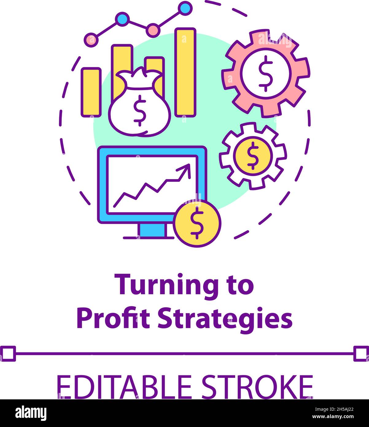 Turning to profit strategies concept icon Stock Vector Image & Art - Alamy
