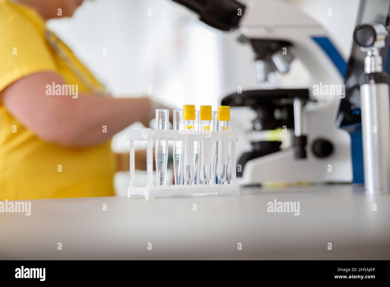 Photo of laboratory tools on desk in vet clinic Stock Photo - Alamy