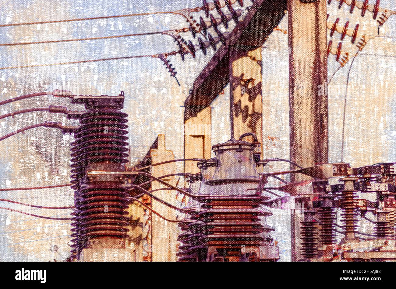 Electrical substation. An electrical installation designed for the ...