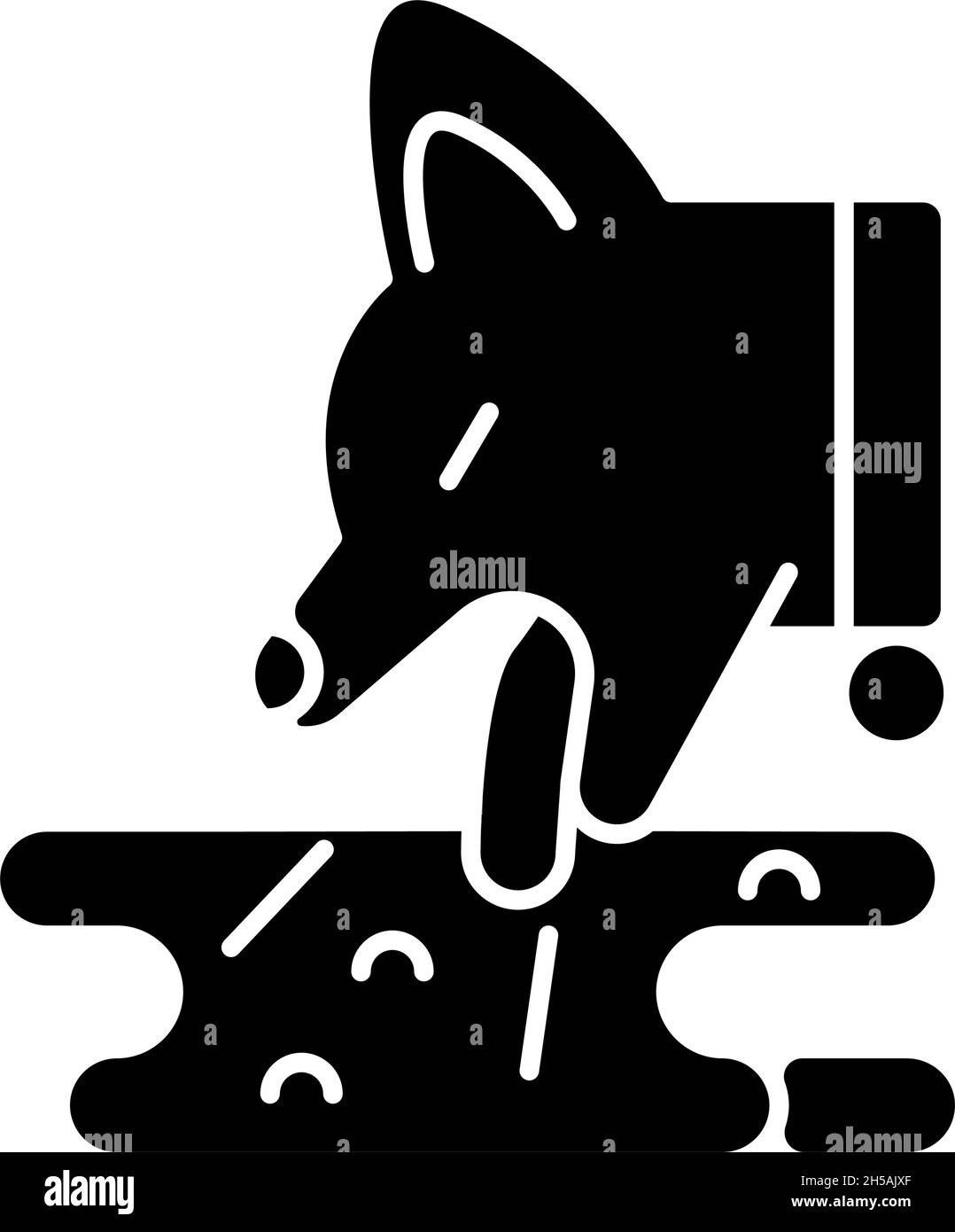 Vomiting pet black glyph icon Stock Vector Image & Art - Alamy