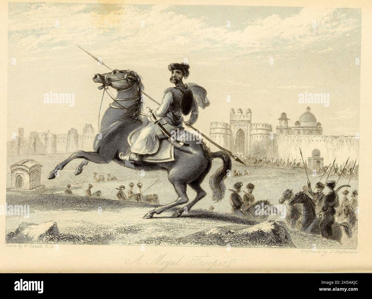 A MOGUL TROOPER on horseback From the book ' The Oriental annual, or ...