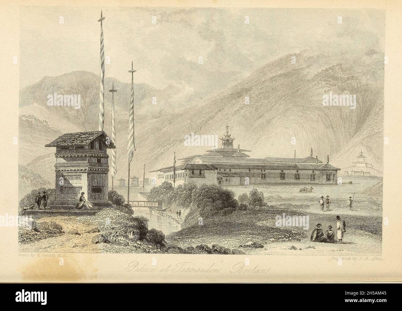 PALACE AT TACISSUDON, BOOTAN [Bhutan] From the book ' The Oriental ...