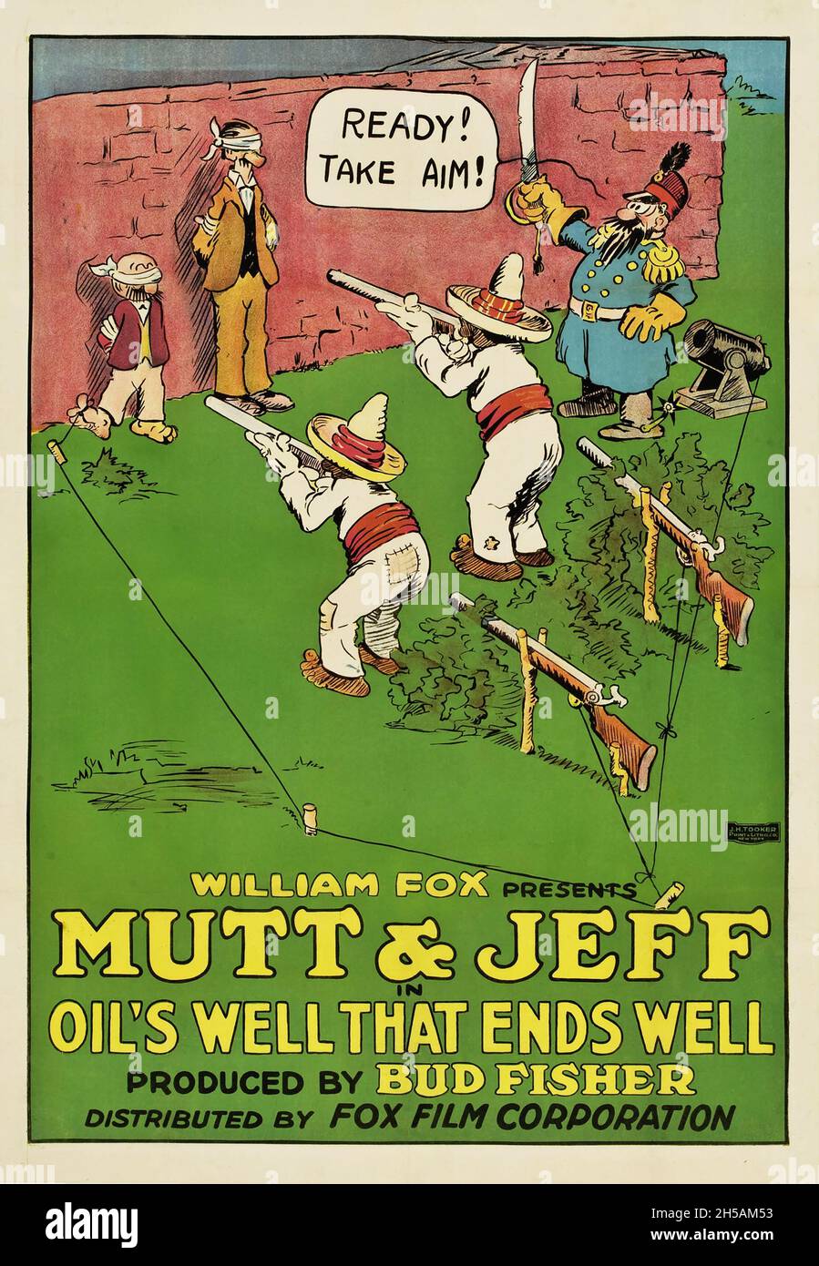 Vintage movie poster for Mutt and Jeff in "Oil's Well That Ends Well ...