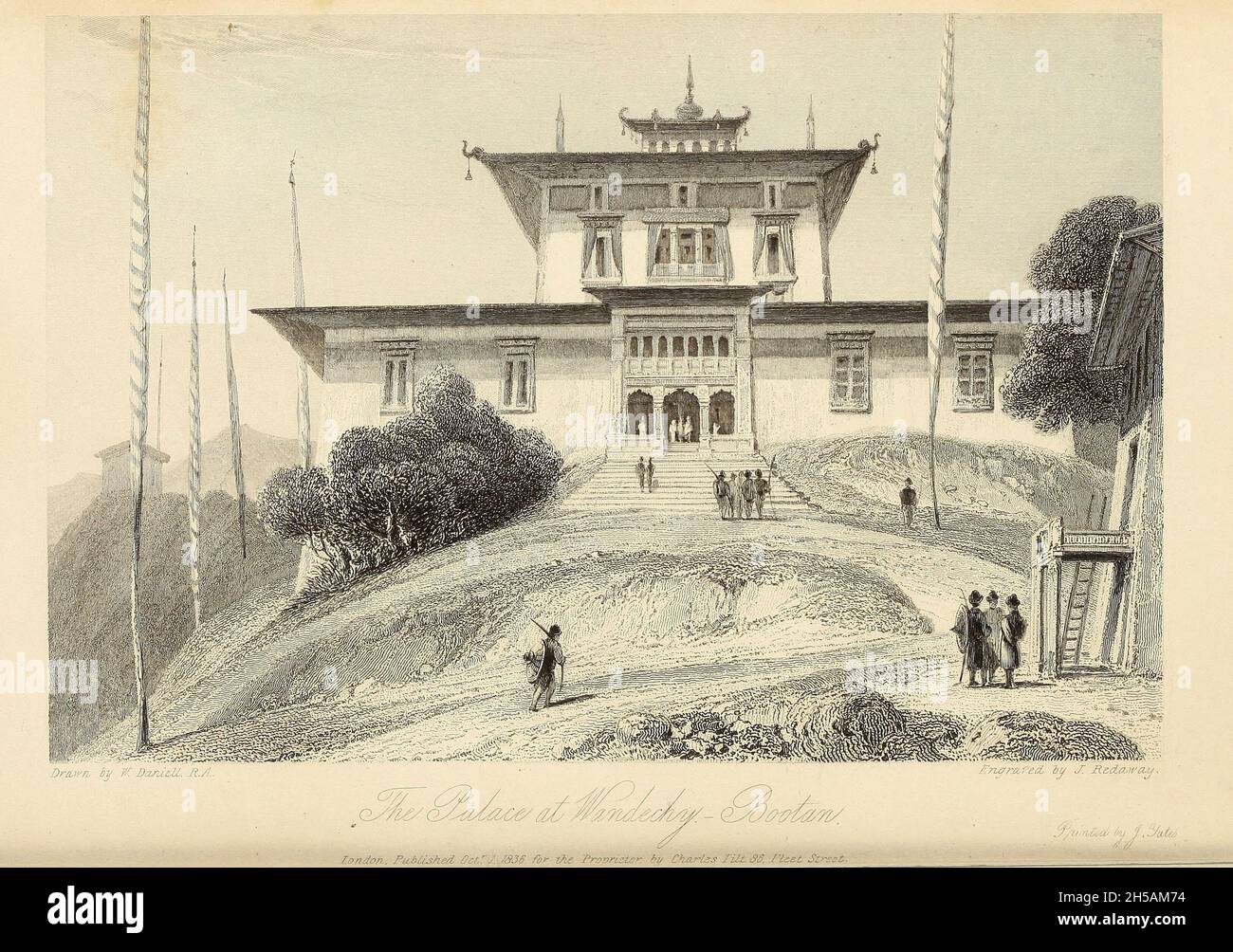 THE PALACE AT WANDECHY, BOOTAN [Bhutan] From the book ' The Oriental ...